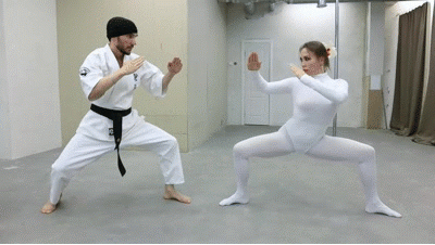 Stefania uses her karate skills against Dirty Beard gang